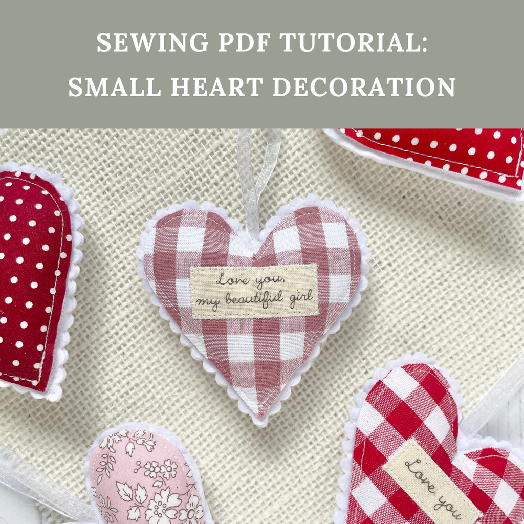 SEWING TUTORIAL WITH TEMPLATE: Small Heart Decoration (Digital Downloa ...